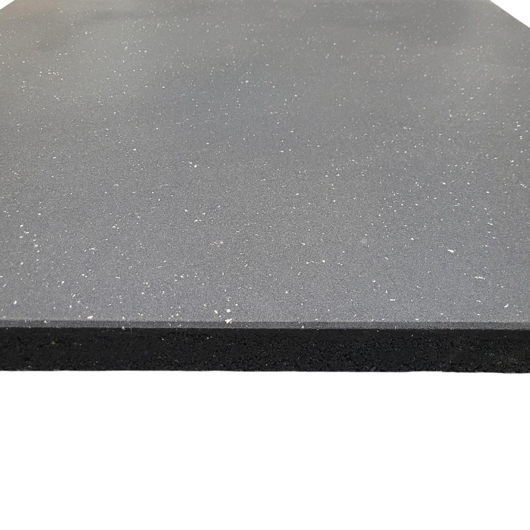 QS Rubber 3.2'x3.2'x50mm Impact Mat Straight Edge - BLACK
